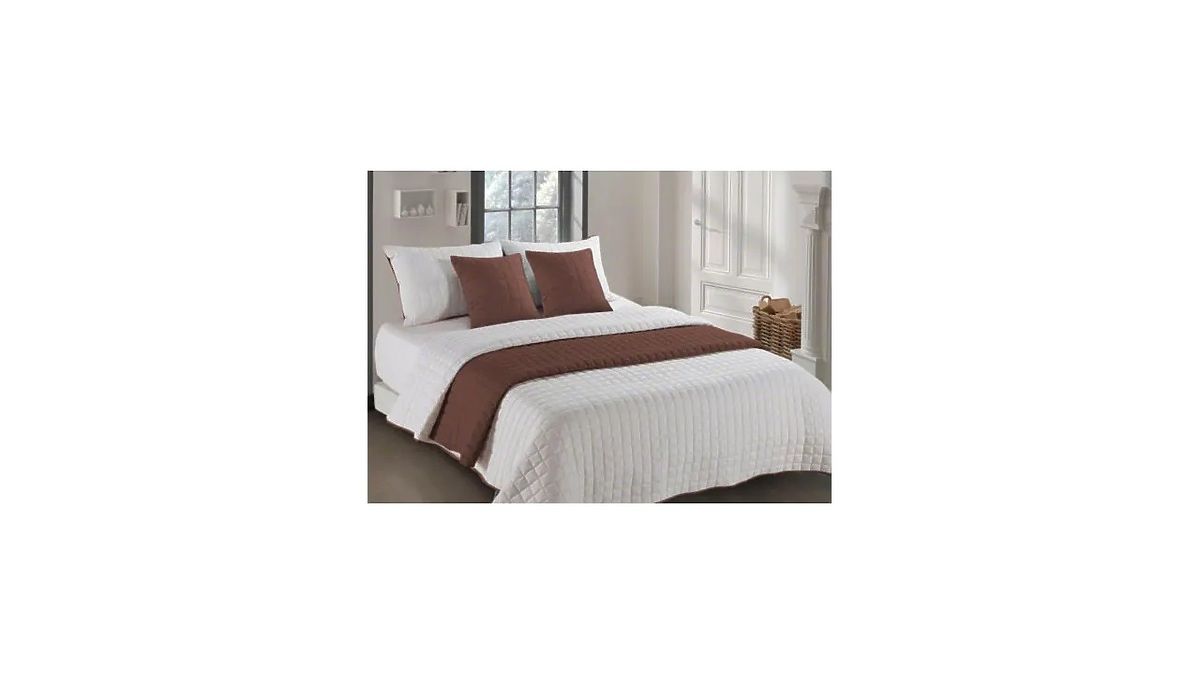 Oboustranný přehoz na postel AMANDA - begie and chocolate ...