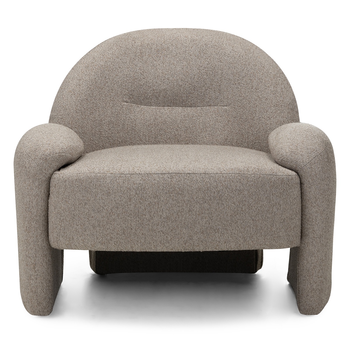 Čalouněné křeslo Sheli béžovošedý melír, boucle, oblé tvary ...